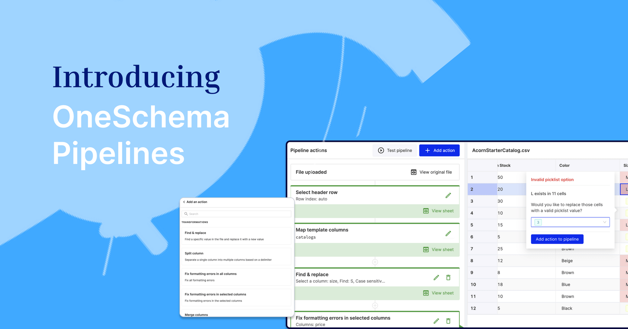 OneSchema CSV Importer | The embeddable CSV Importer for Developers
